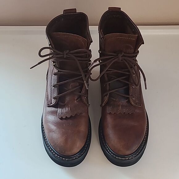 Double H | Shoes | Double H Western Packer Lacer Roper Cowboy Brown ...